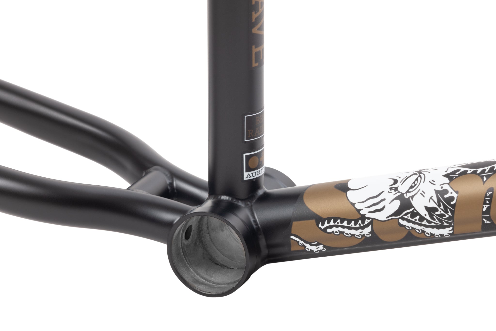Sunday Darkwave Frame (Matte Black wGold Octopus Stickers) | Sunday Bikes
